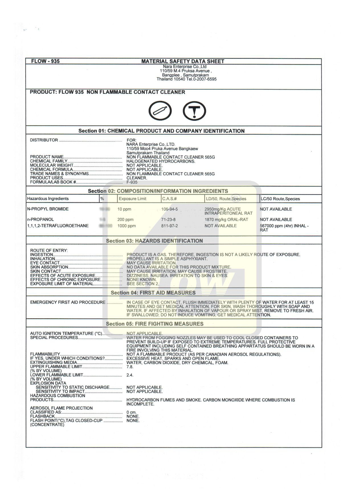 CONTACT CLEANER สเปรย์ทำความสะอาดแผงวงจร » บริษัท นารา เอนเตอร์ไพรส์ จำกัด